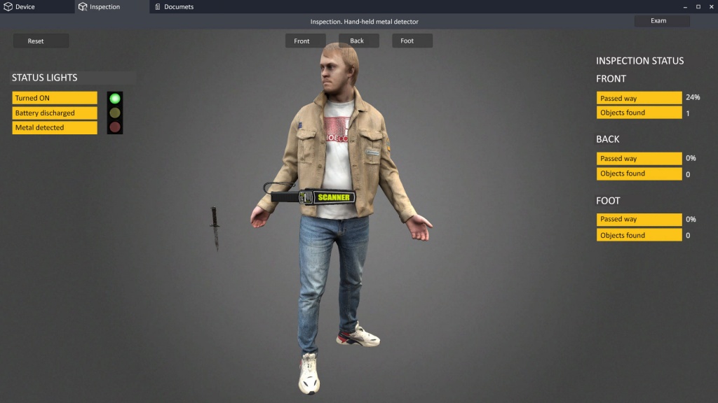 STORM Sim has developed Hand-held metal detector simulator