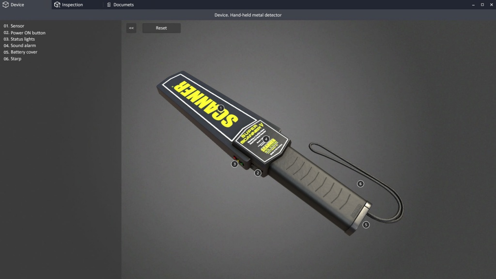 STORM Sim has developed Hand-held metal detector simulator