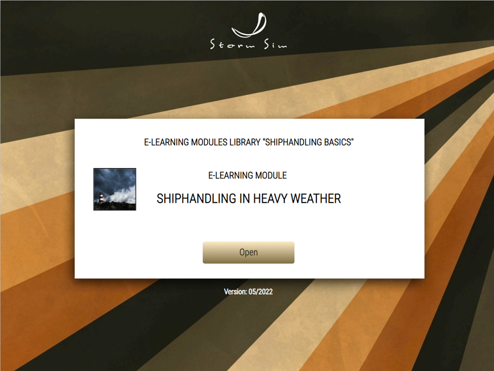 STORM Sim has developed a new e-learning module "Shiphandling in heavy ...